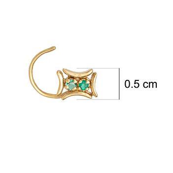 Majestic Emerald 22K Gold Nose Pin (Wire Type)