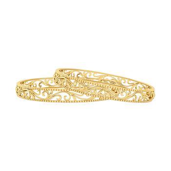 Enigmatic 22K Yellow Gold Bangle (2'6 Size & 1pair)